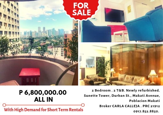 Sunette Tower Makati 2 Bedroom for Sale – Philippine Realty Updates